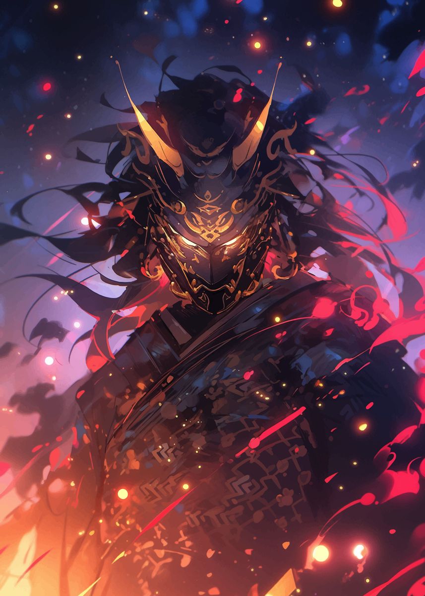 'Ethereal Samurai Blaze' Poster, picture, metal print, paint by Space ...
