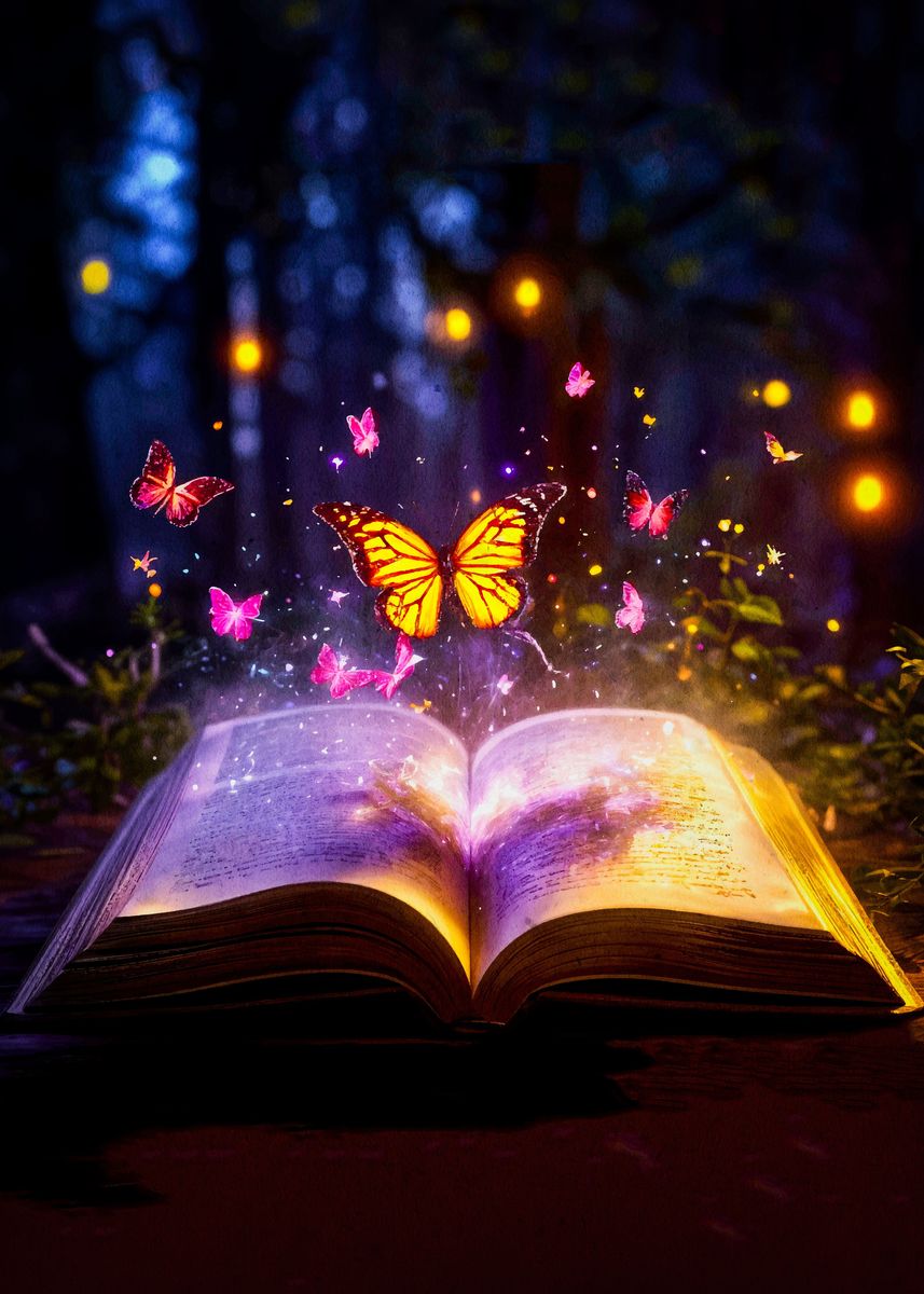 'book magic' Poster, picture, metal print, paint by Ana Calvert | Displate