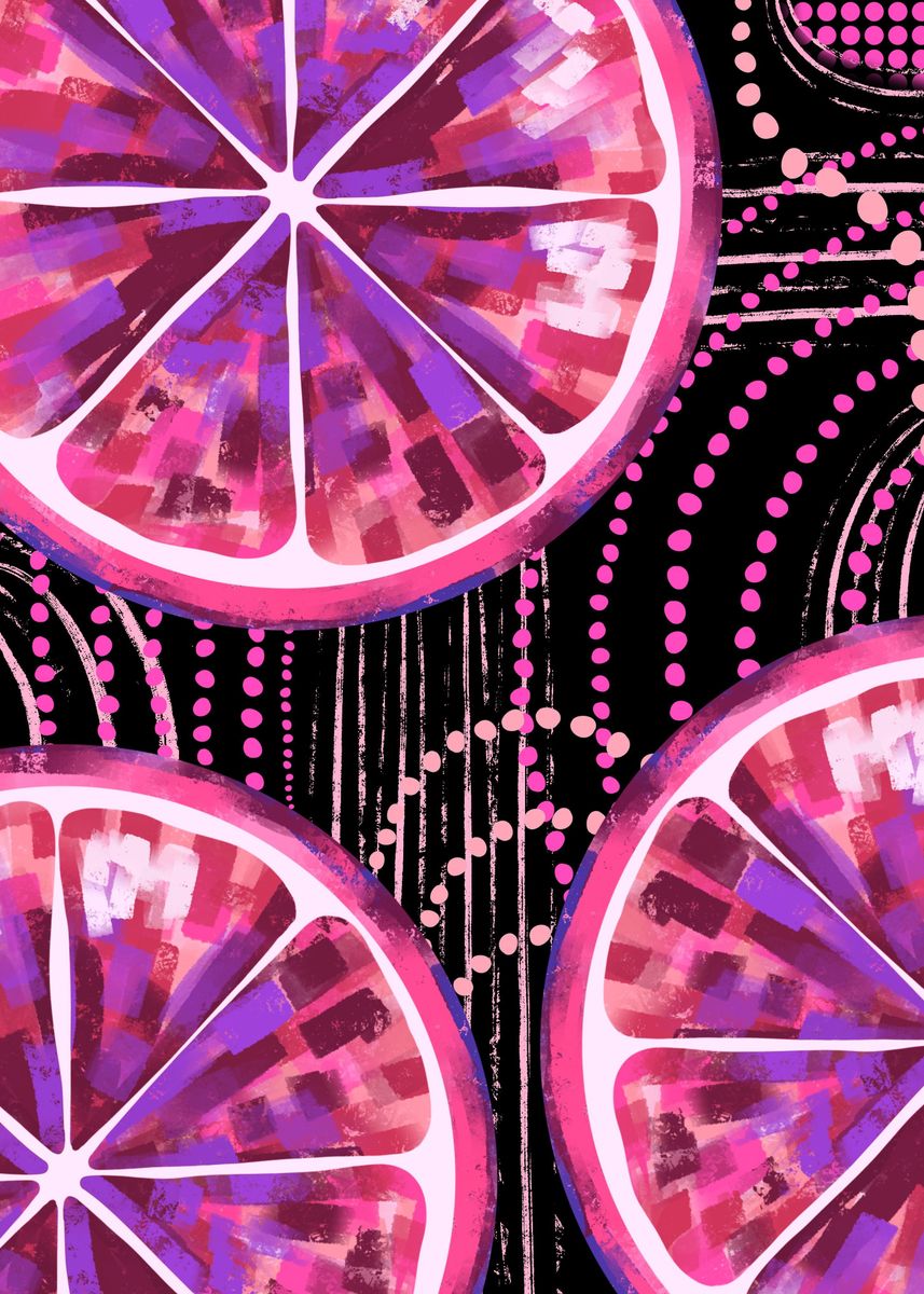 'Give me pink lime 1' Poster, picture, metal print, paint by ...