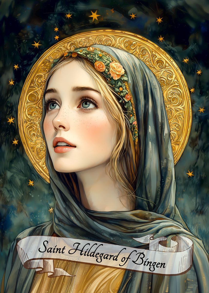 'Saint Hildegard of Bingen' Poster, picture, metal print, paint by ...
