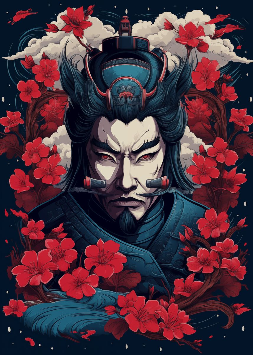 'Fierce Ninja Portrait ' Poster, picture, metal print, paint by ...
