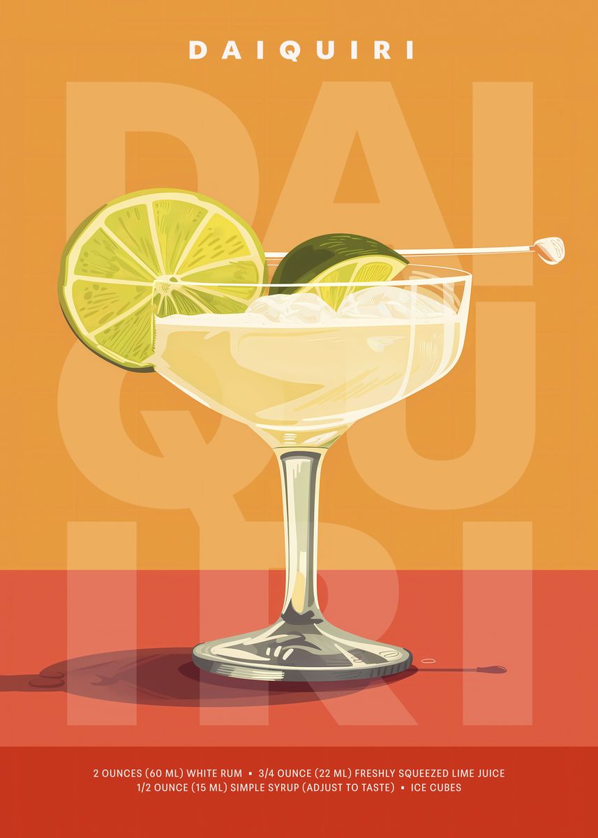 'The Daiquiri cocktail' Poster, picture, metal print, paint by ...
