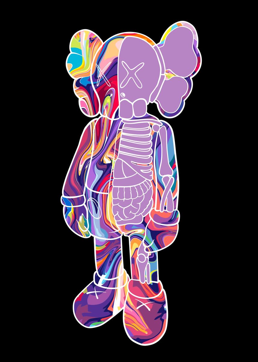 'kaws pop art' Poster, picture, metal print, paint by sinnois | Displate