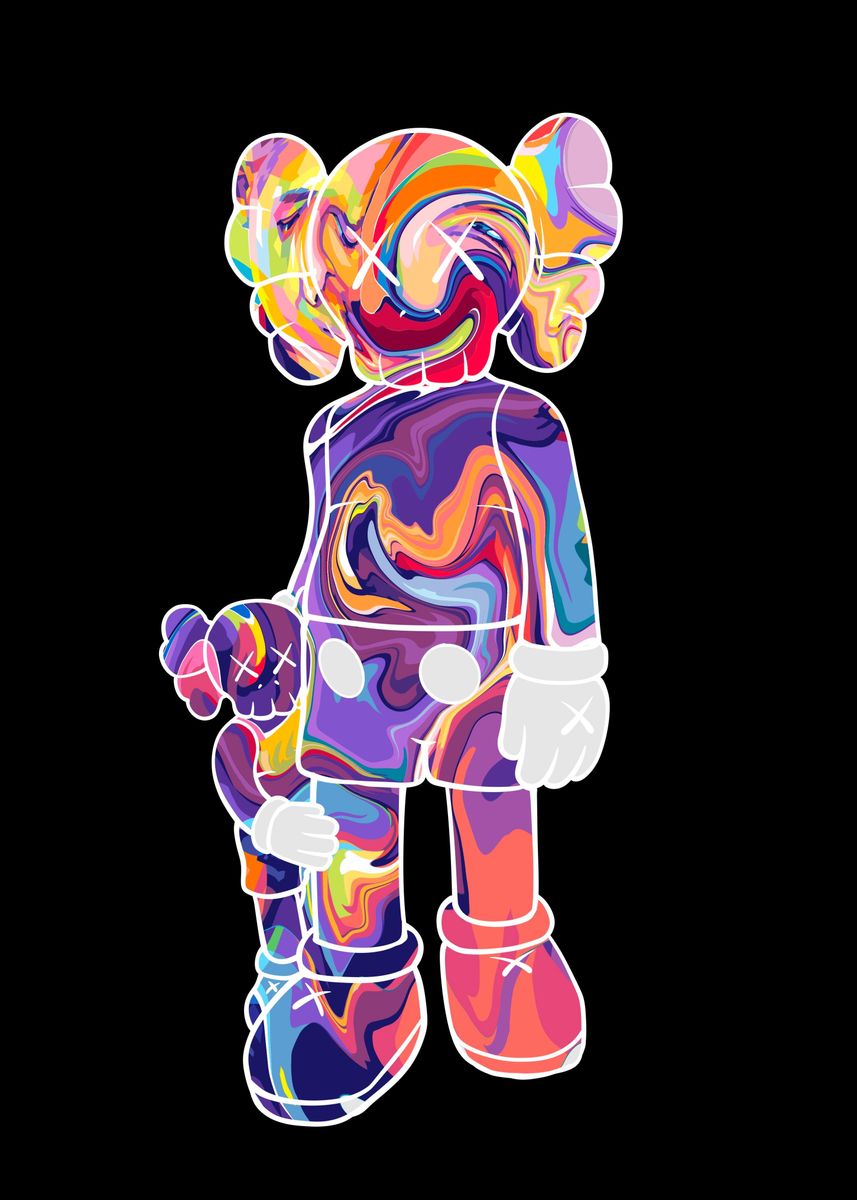 'kaws pop art' Poster, picture, metal print, paint by sinnois | Displate