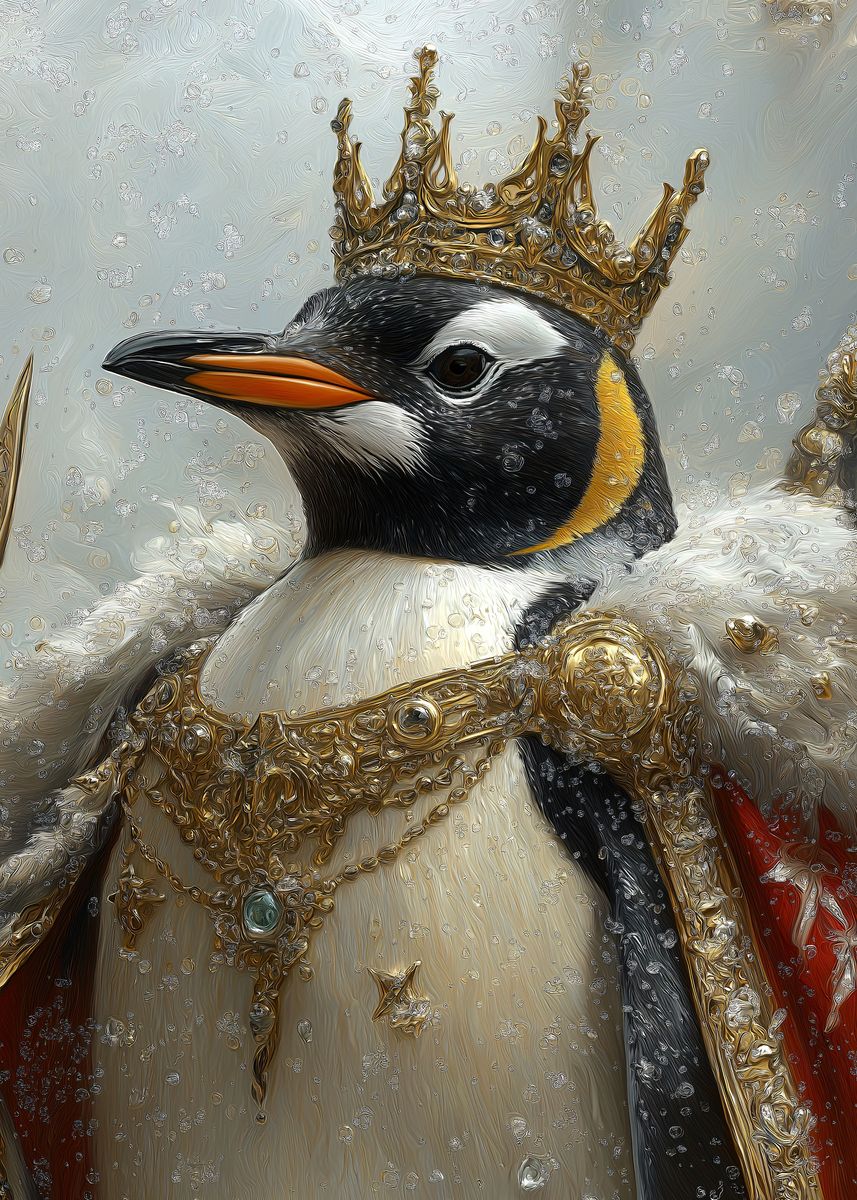 'King Penguin Portrait' Poster, picture, metal print, paint by Melvina ...