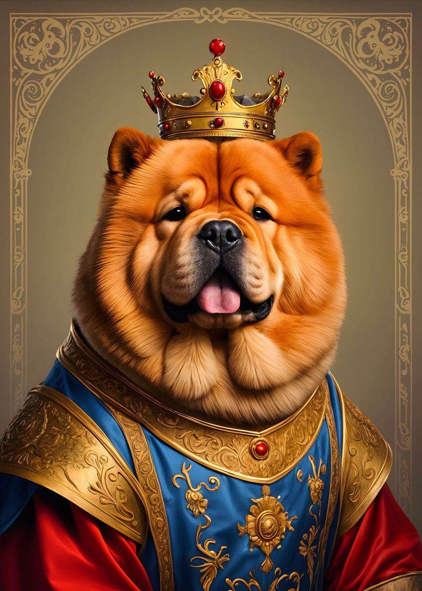 'Chow Chow Dog King' Poster, picture, metal print, paint by Illust Artz ...