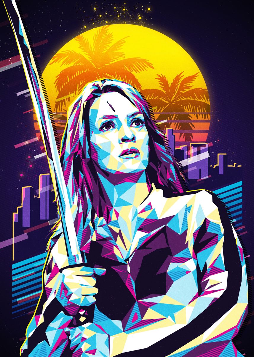 'beatric kiddo' Poster, picture, metal print, paint by Lowpoly Posters ...