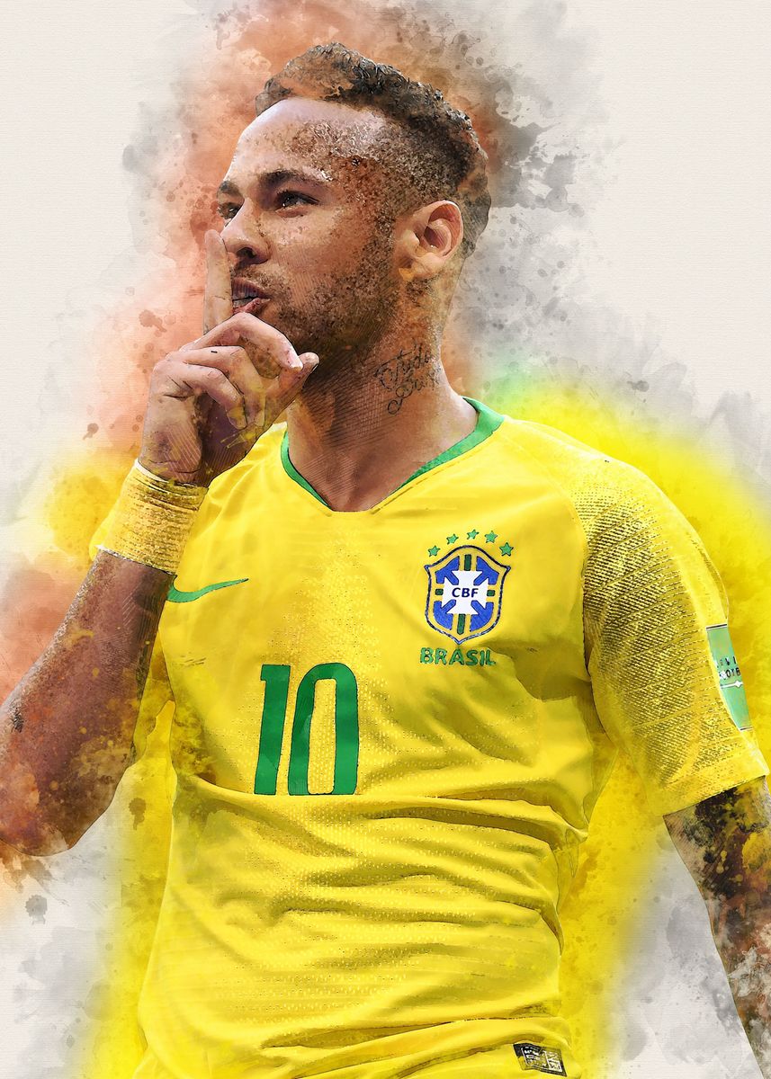 'Neymar Jr Painting' Poster, picture, metal print, paint by ...