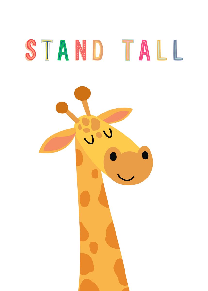 'Stand Tall Giraffe' Poster, picture, metal print, paint by dkDesign ...