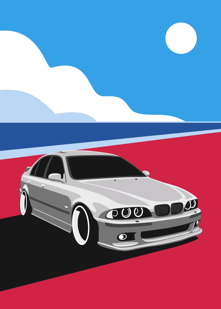 'BMW E39' Poster, picture, metal print, paint by Muezzahero | Displate