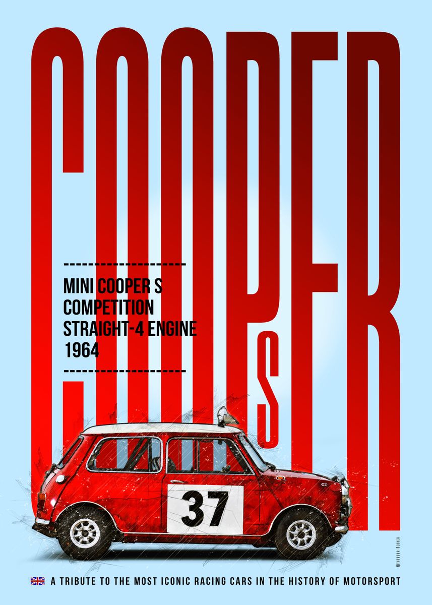 'Mini Cooper S Tribute' Poster, picture, metal print, paint by Theo ...
