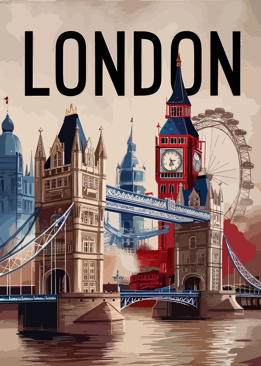 'city of London' Poster, picture, metal print, paint by Ansell ART ...