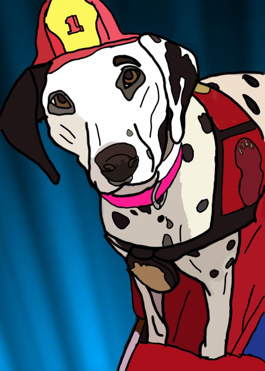 'Fire Cheif Molly on Duty' Poster, picture, metal print, paint by ...