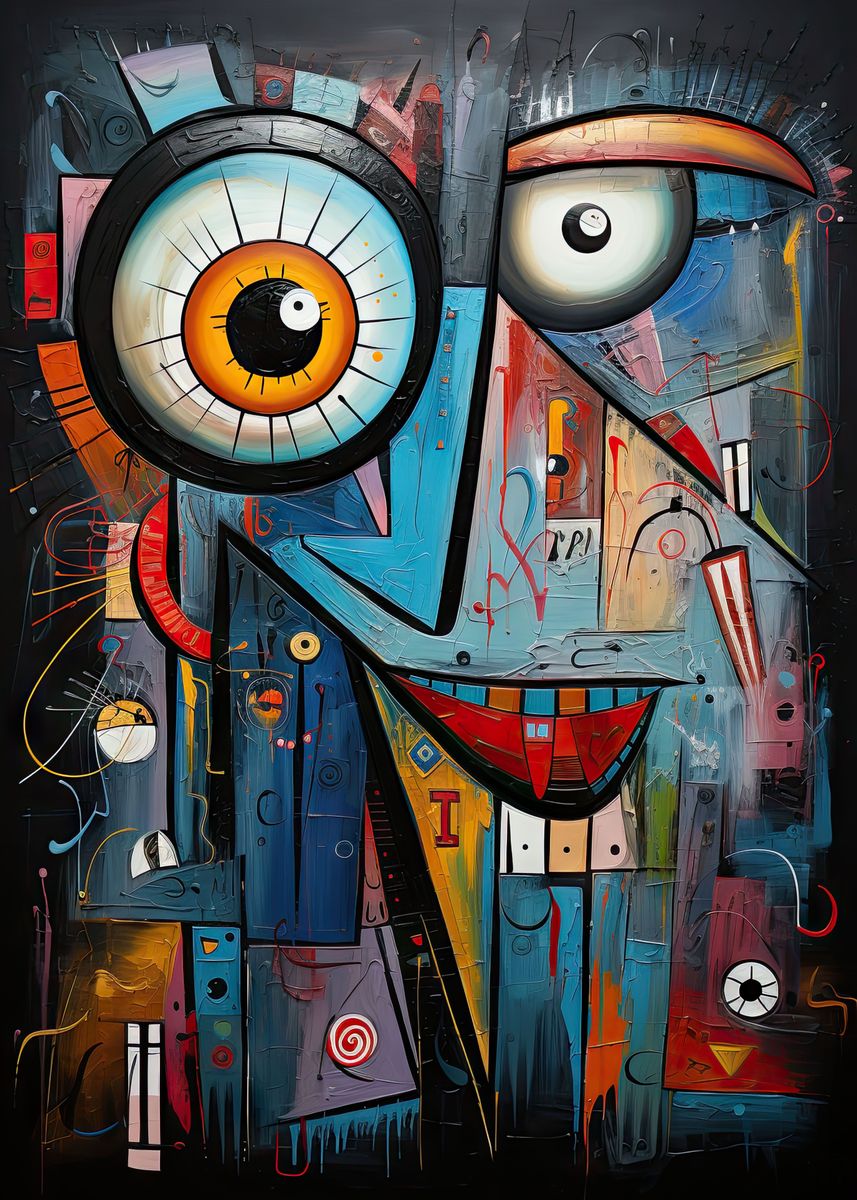 'Abstract colorful artwork' Poster, picture, metal print, paint by Jerhus | Displate