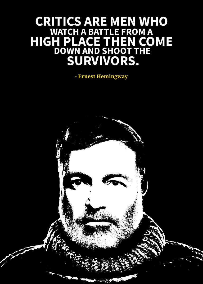 'Ernest Hemingway' Poster, picture, metal print, paint by Lunzii Art ...