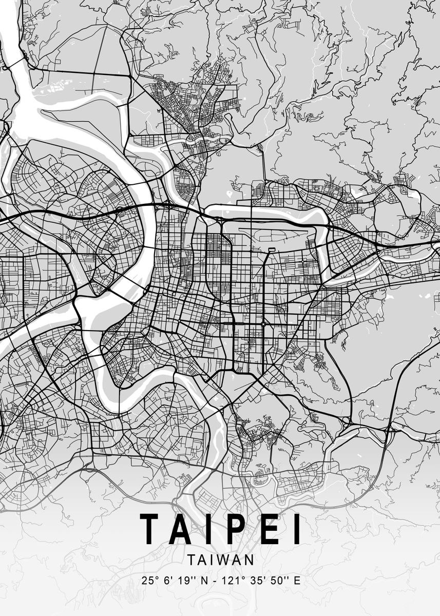 'Taipei Light Map' Poster, picture, metal print, paint by DesignerMind ...