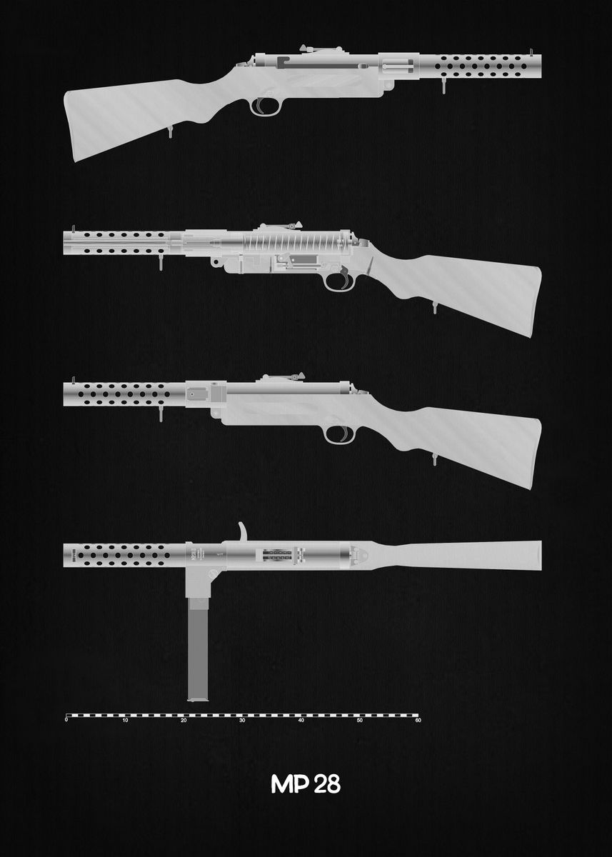 'MP 28' Poster, picture, metal print, paint by Blueprint Expert | Displate