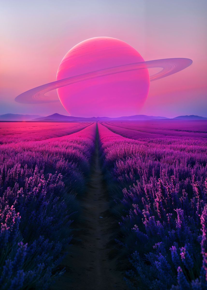 'Purple Fields of Eternity' Poster, picture, metal print, paint by ...