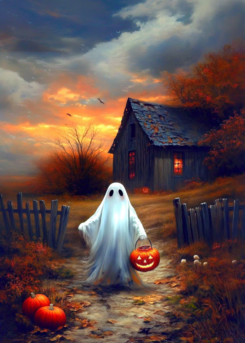 'Spooky Stroll' Poster, picture, metal print, paint by Stellar Creative ...