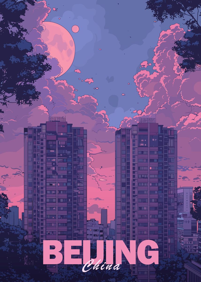 'Beijing Aesthetic City' Poster, picture, metal print, paint by Adam ...