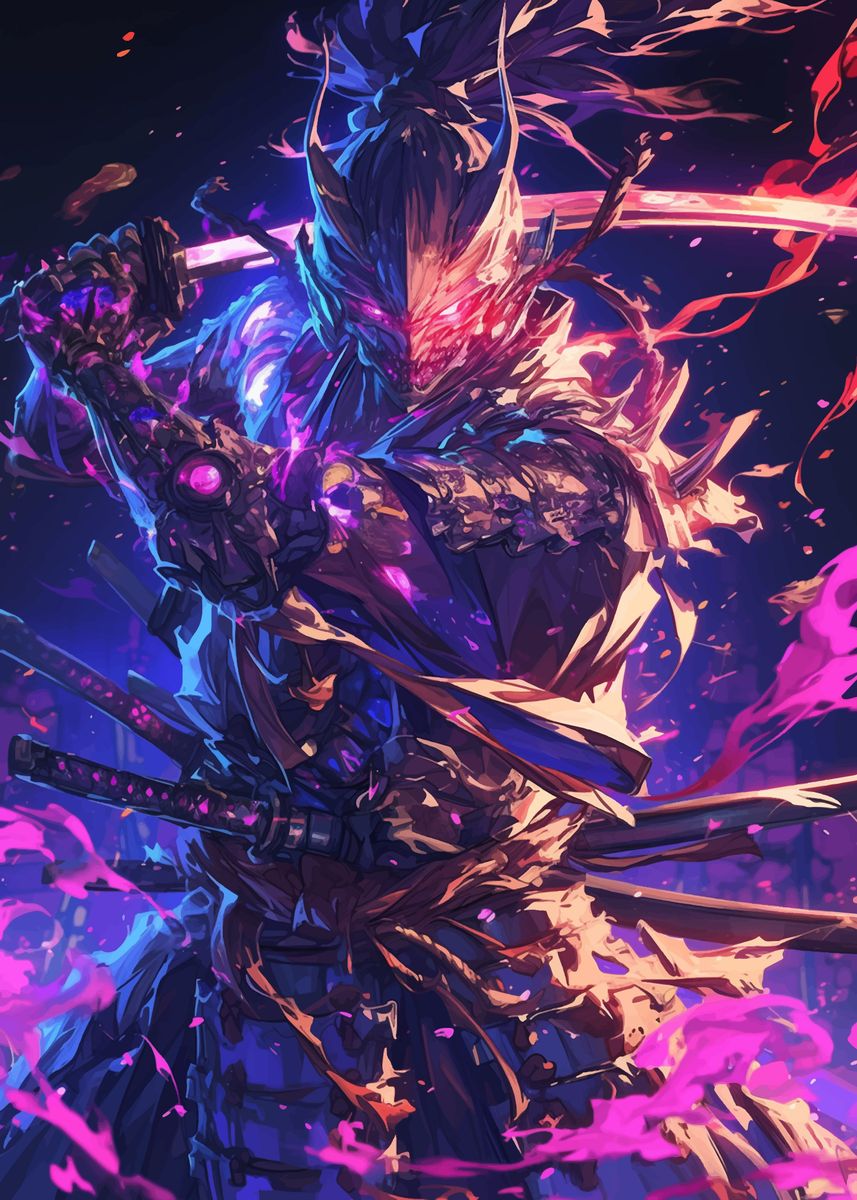 'Inferno Samurai Wraith' Poster, picture, metal print, paint by Space ...