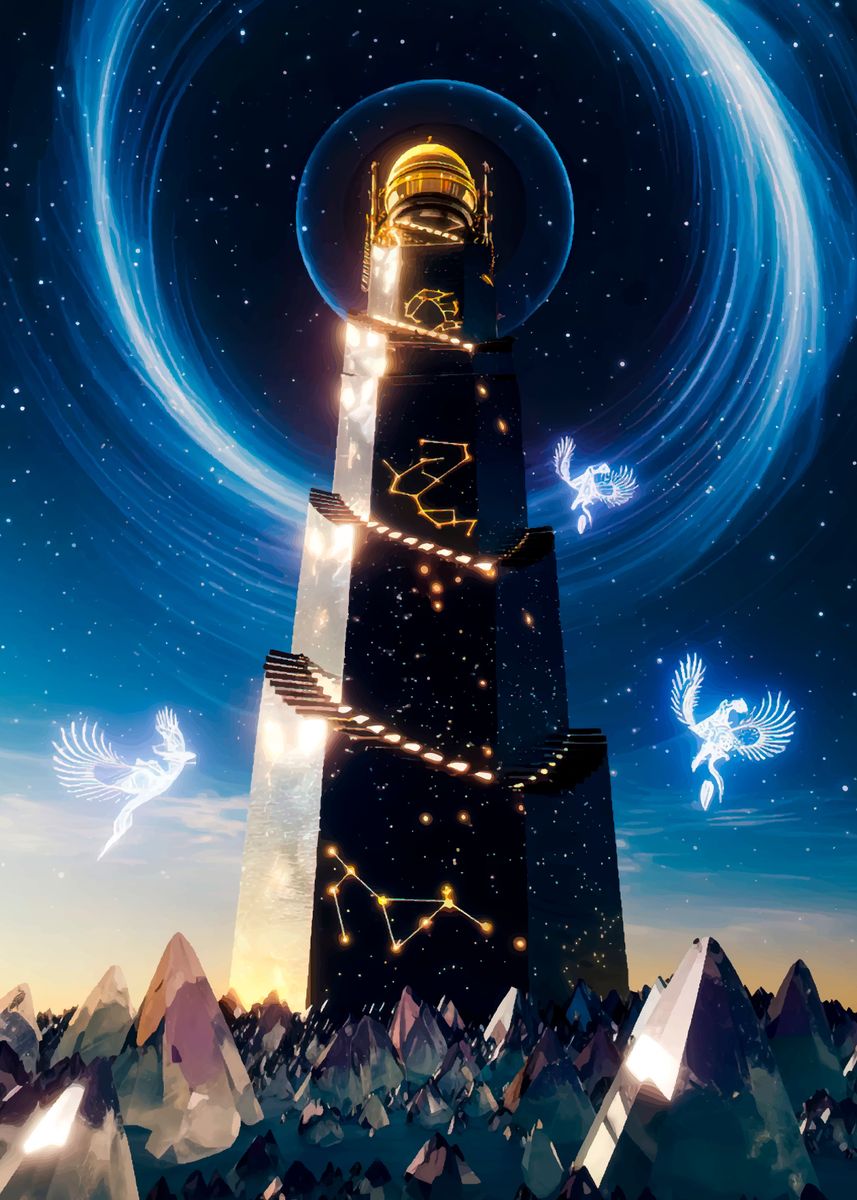 'Starlight Beacon Tower' Poster, picture, metal print, paint by James ...