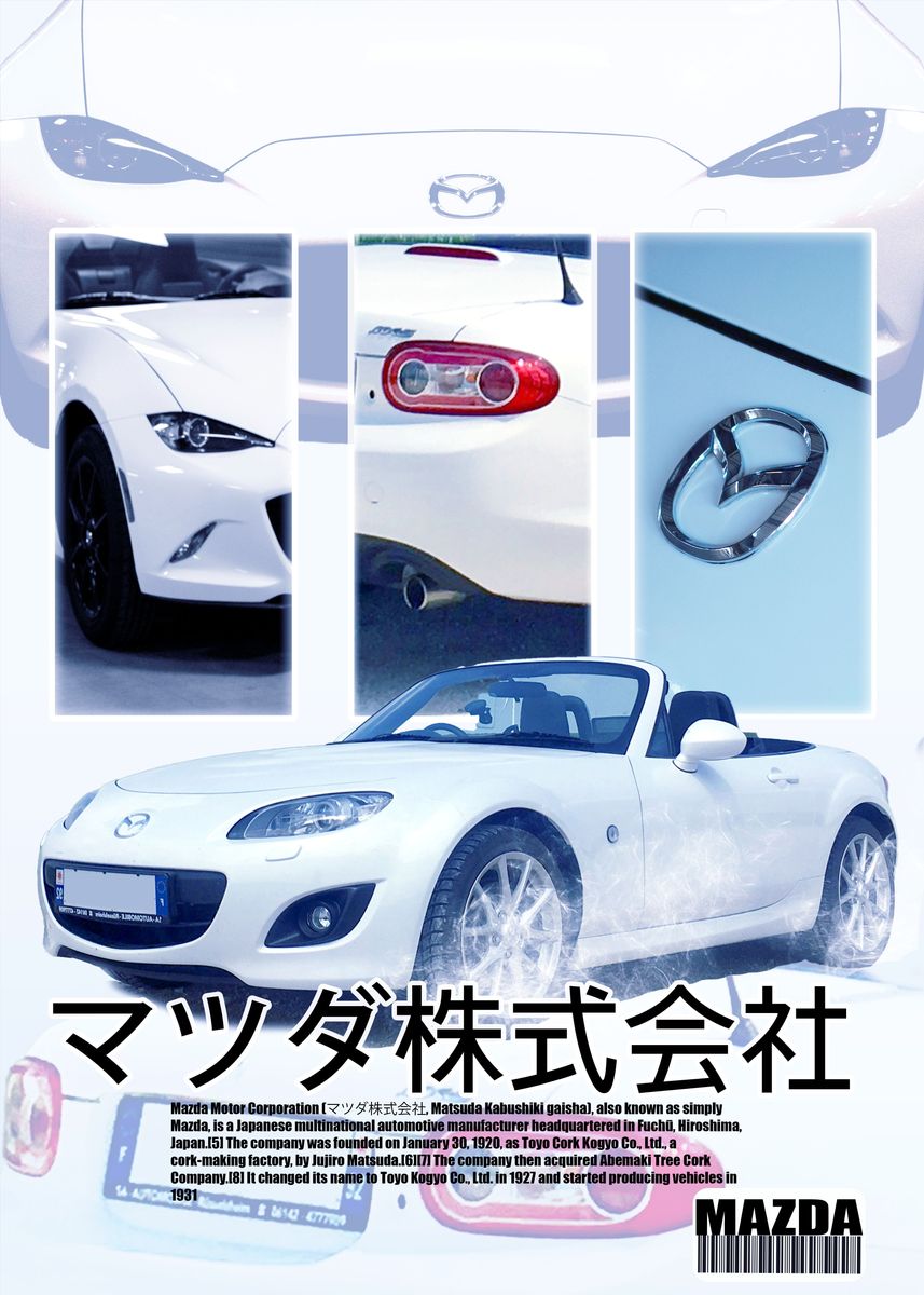 'Mazda Miata Japan Car' Poster, picture, metal print, paint by your ...