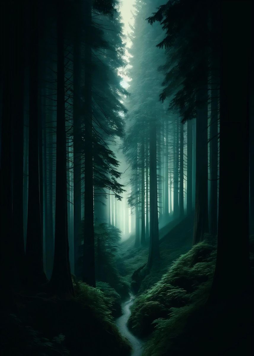 'Dark Forest' Poster, picture, metal print, paint by Dystopian Artwork ...