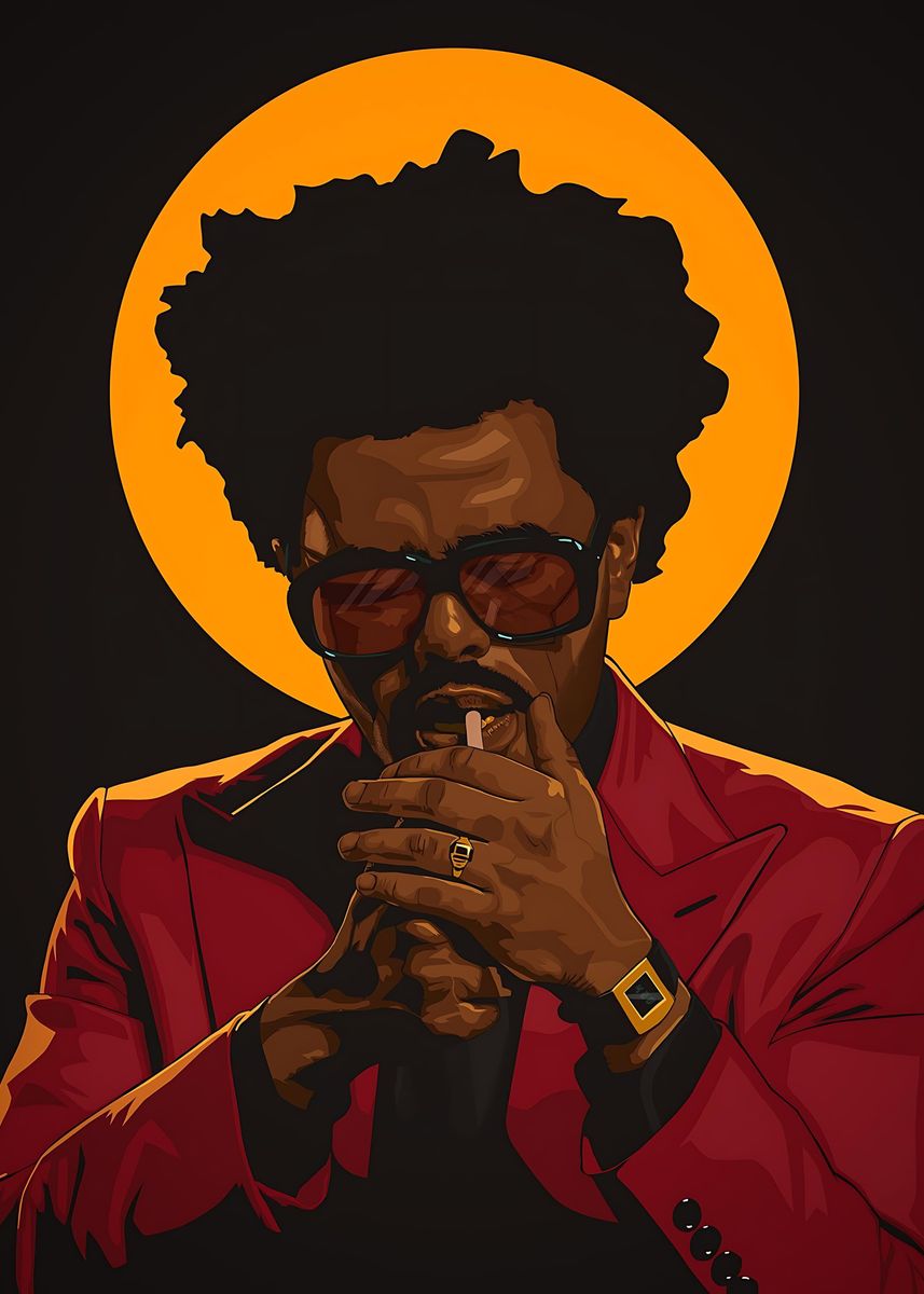 'The Weeknd musician' Poster, picture, metal print, paint by Mari ...