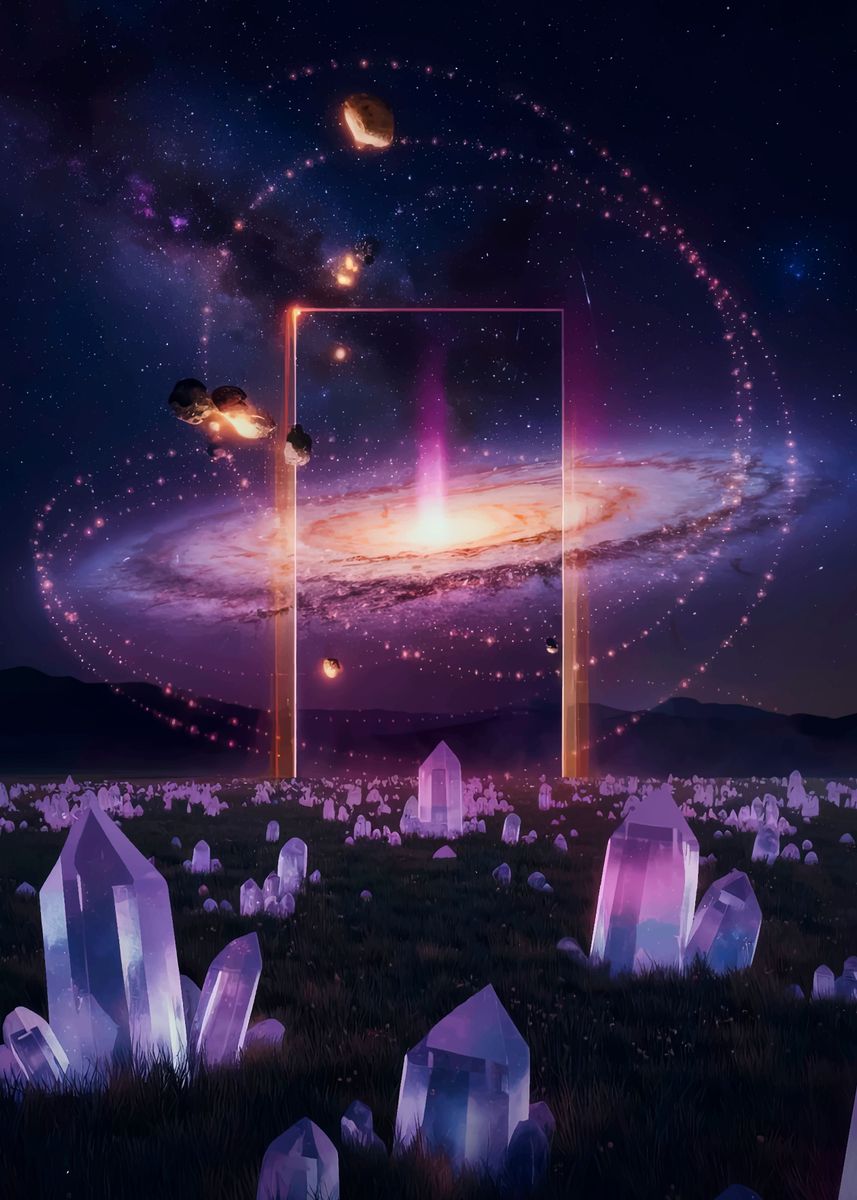 'Galactic Crystal Portal' Poster, picture, metal print, paint by James ...