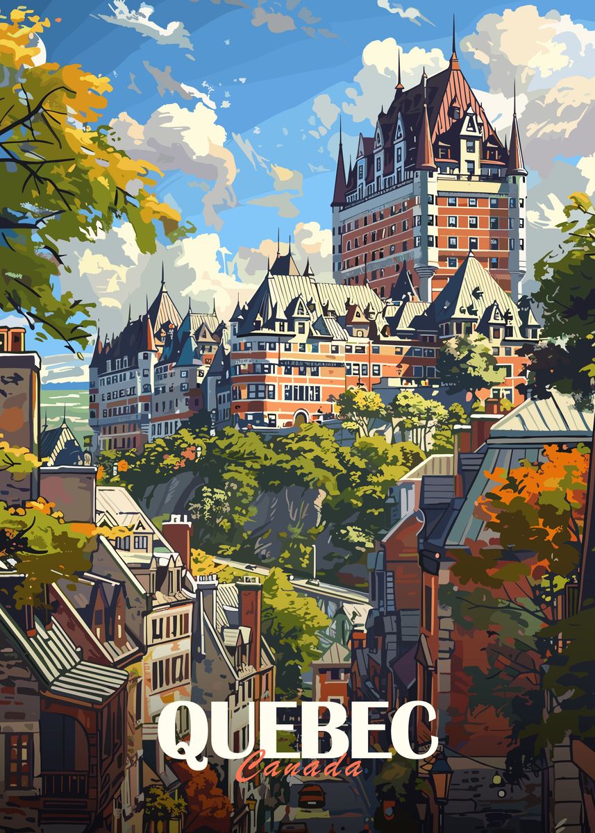 'Quebec City ' Poster, picture, metal print, paint by Mason Scott ...