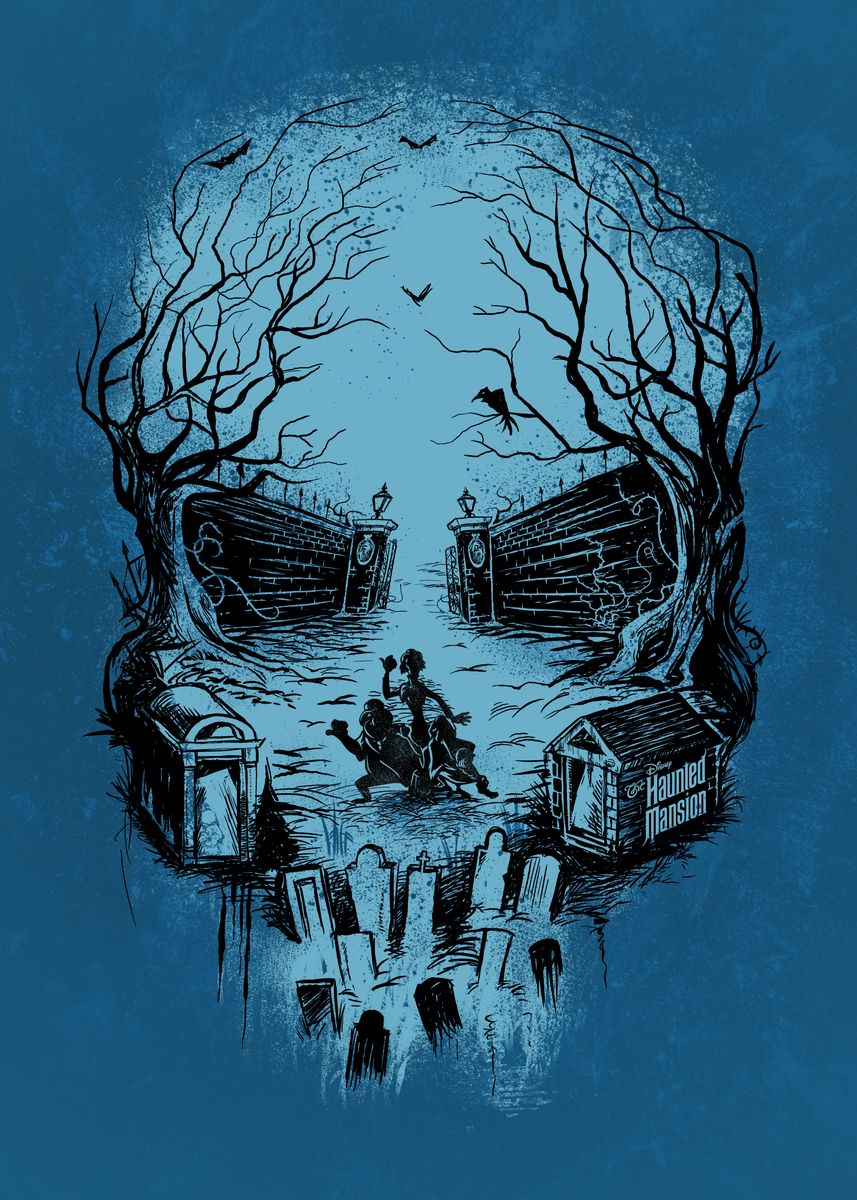 'Haunted Mansion Skull' Poster, picture, metal print, paint by Disney ...