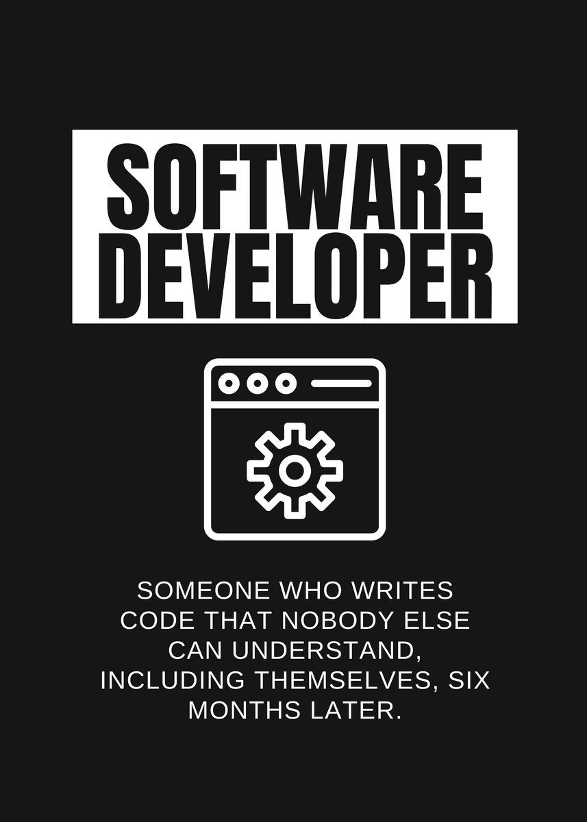 Software Developer Funny Poster Picture Metal Print Paint By