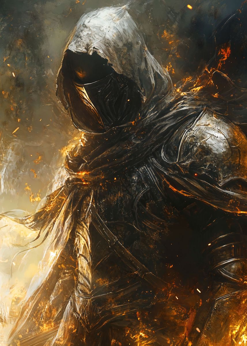 'Ember Knight' Poster, picture, metal print, paint by Lukasz Kobylka ...