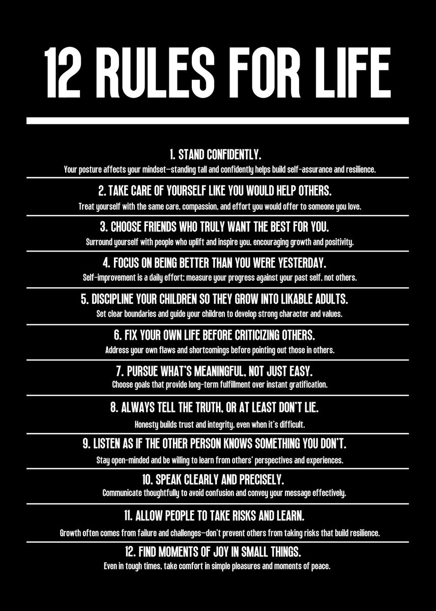 'Rules for Life' Poster, picture, metal print, paint by Nae | Displate