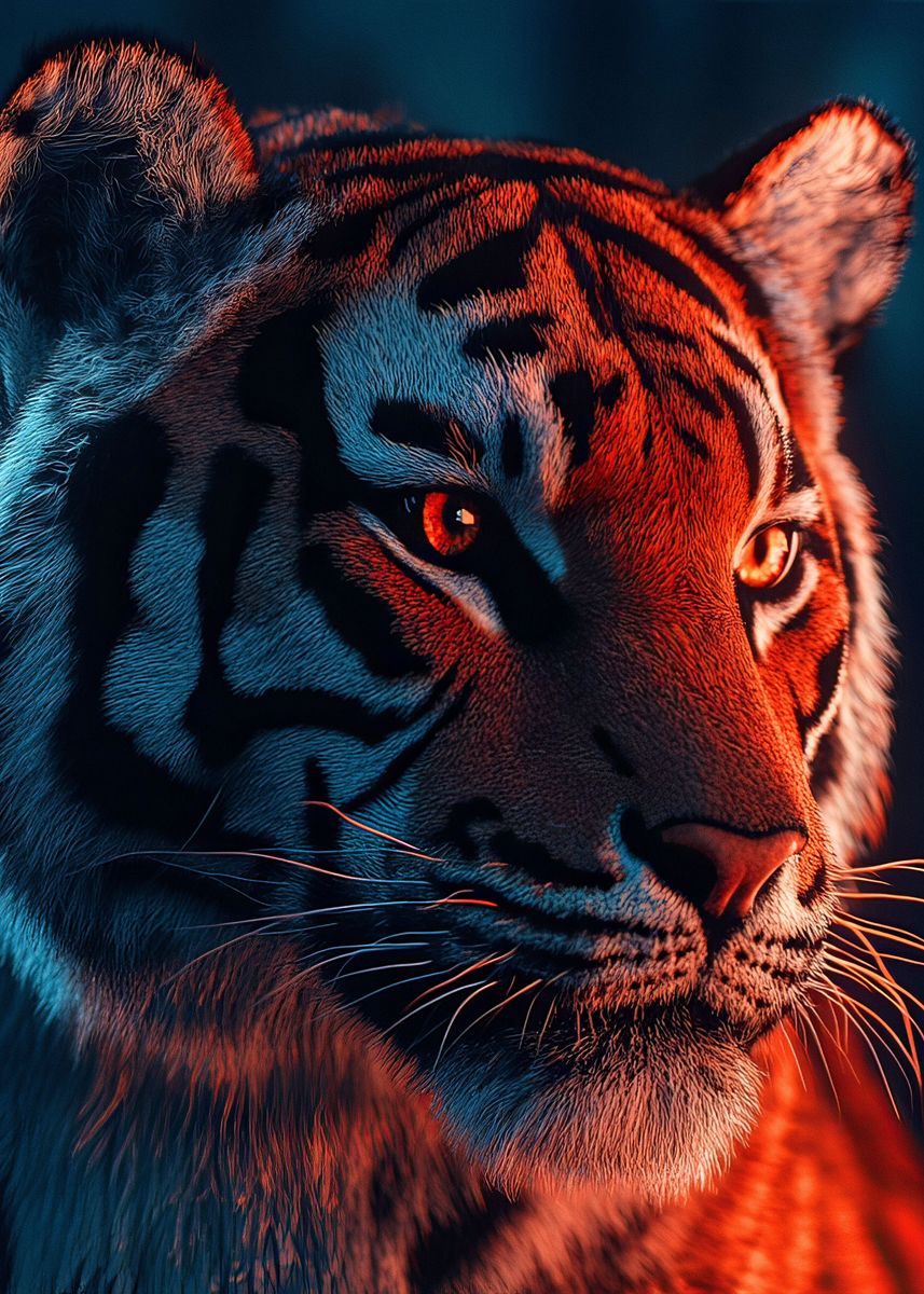 'Tiger' Poster, picture, metal print, paint by Halen Raine | Displate