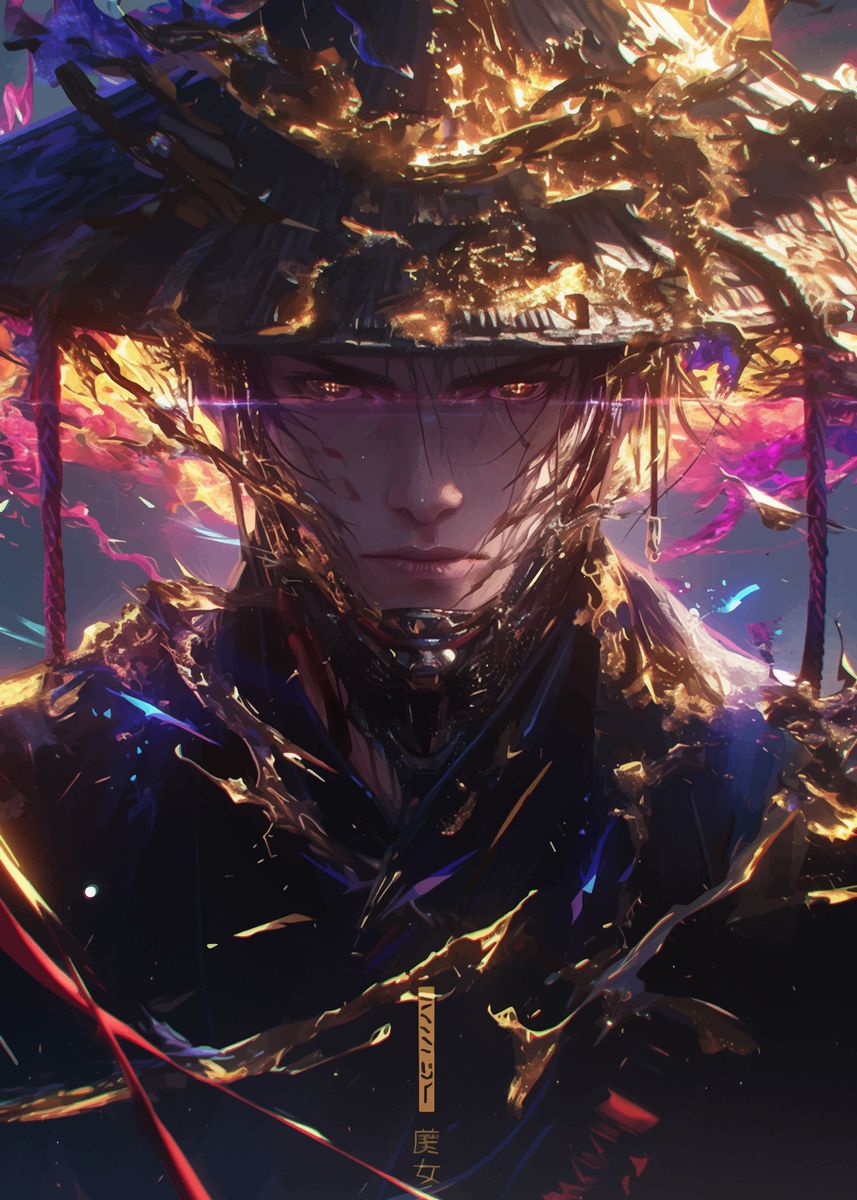 'Inferno Samurai Vision' Poster, picture, metal print, paint by Space ...