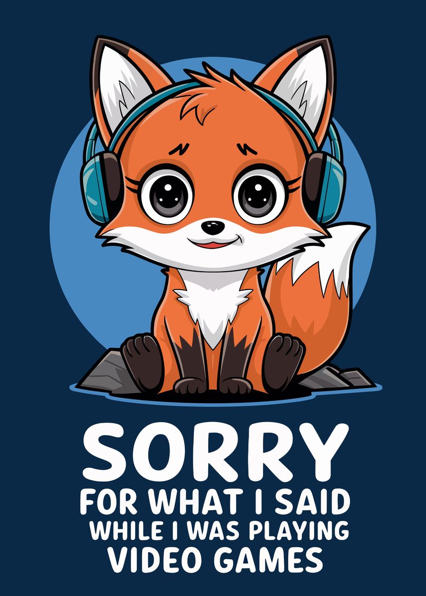 'Gaming Fox' Poster, picture, metal print, paint by 21 MXM | Displate