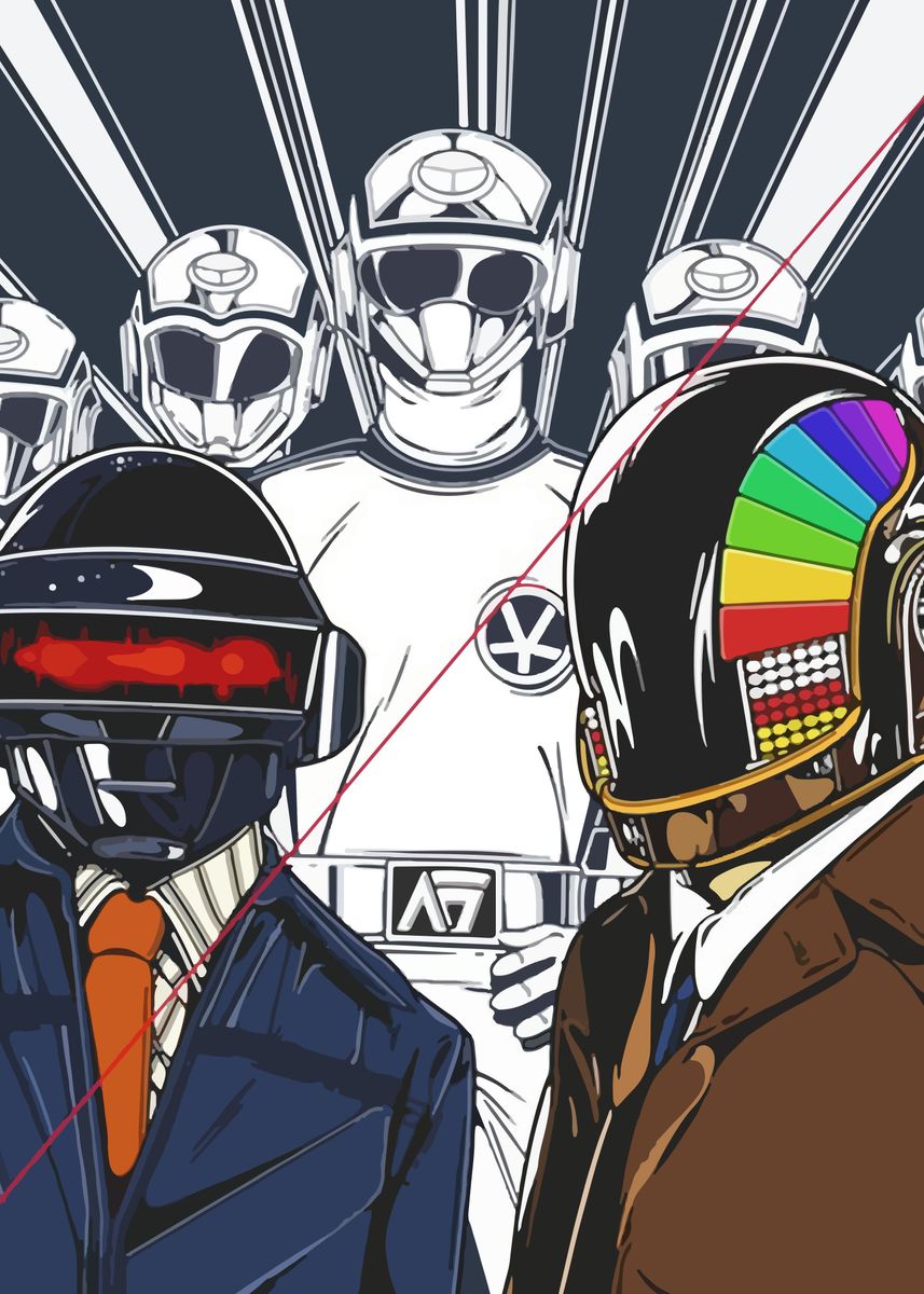 'Daft Punk retro' Poster, picture, metal print, paint by ABADI JAYYA ...