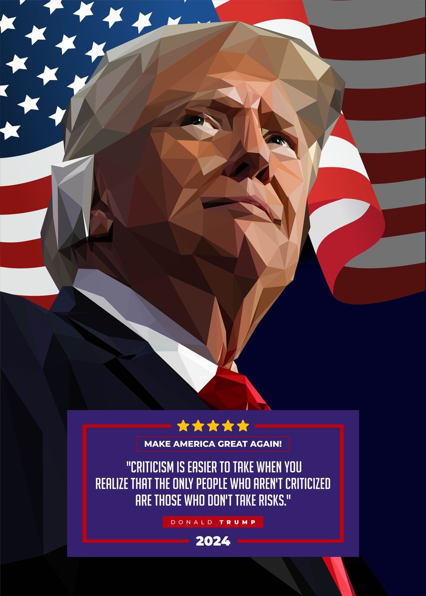 'trump 2024' Poster, picture, metal print, paint by Lowpoly Posters ...