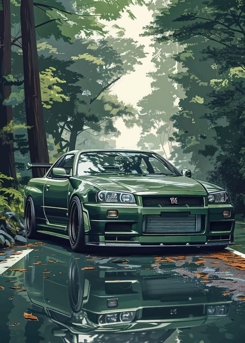'Nissan GTR' Poster, picture, metal print, paint by SoBo | Displate