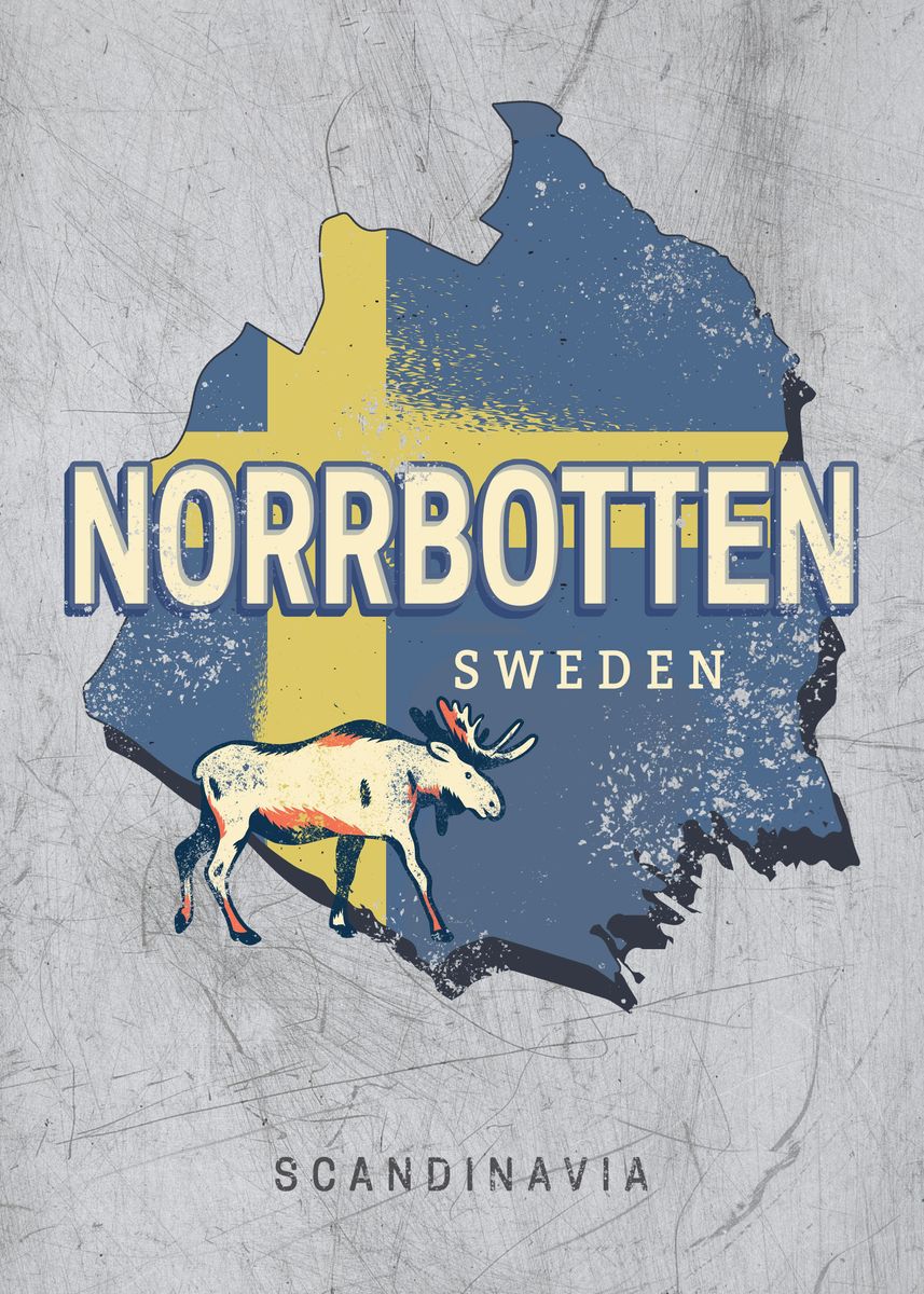 'Norrbotten Sweden Province' Poster, picture, metal print, paint by ...