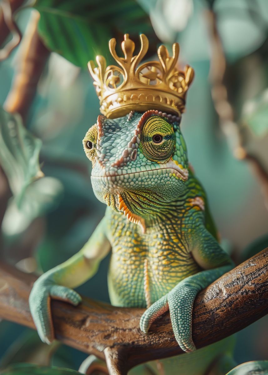 'Chameleon King' Poster, picture, metal print, paint by Morgan Yon ...