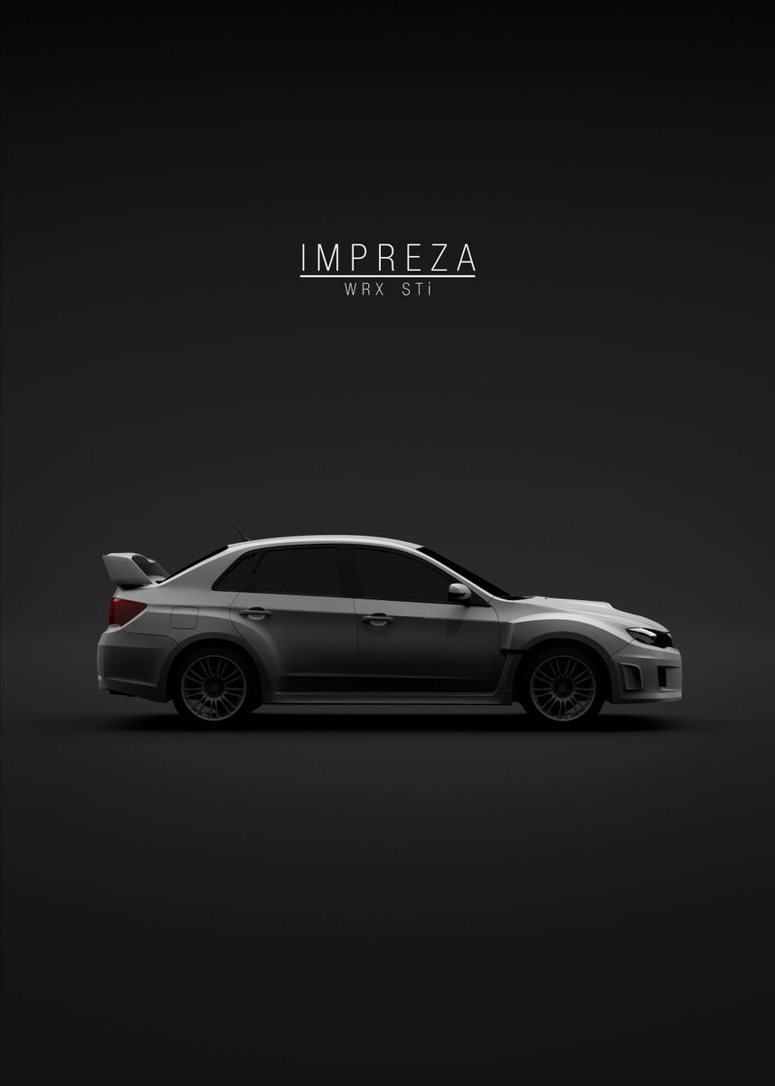 '2011 Impreza WRX STi Grey' Poster, picture, metal print, paint by 21 ...