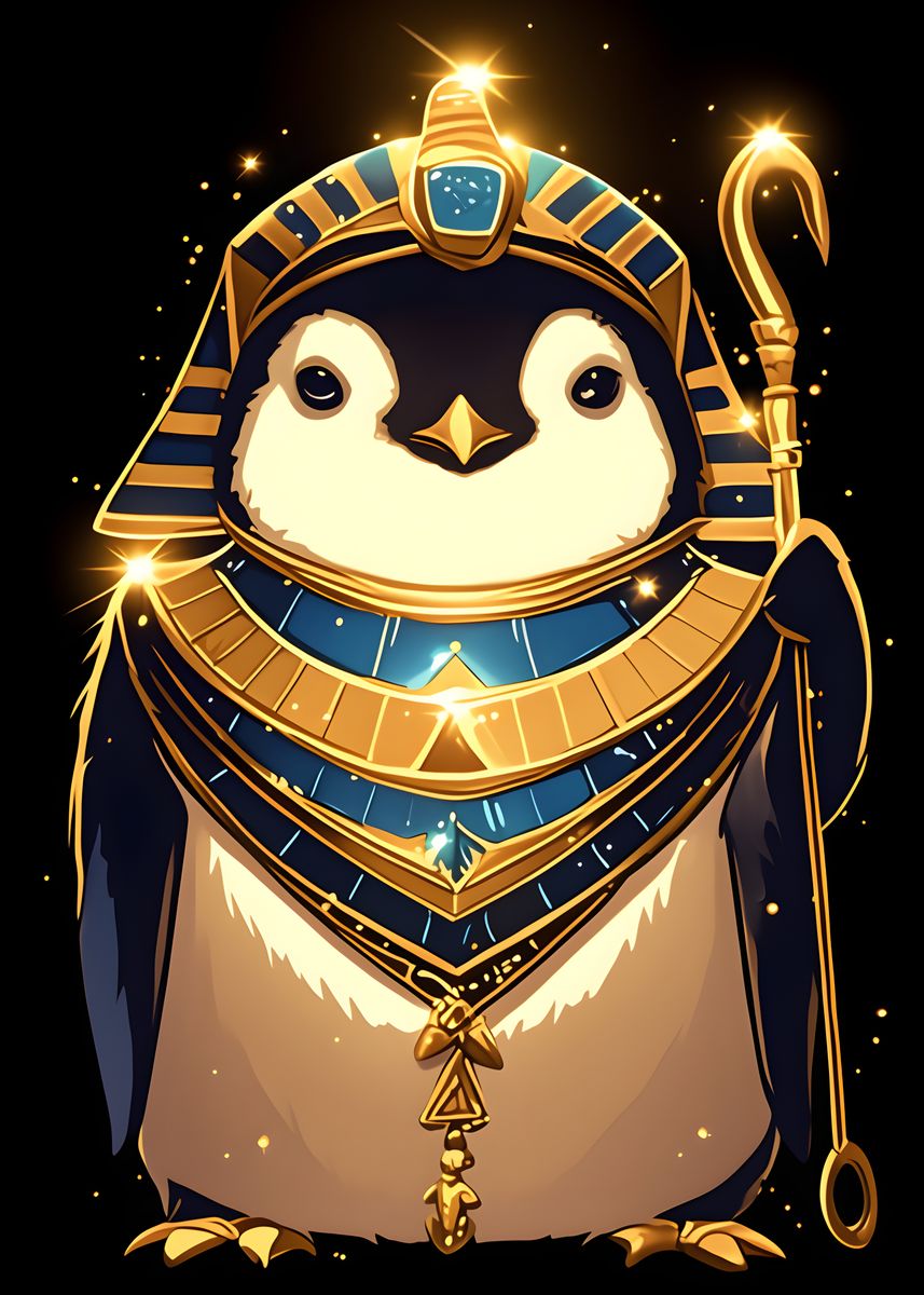 'Pharaoh Penguin' Poster, picture, metal print, paint by Alexander ...