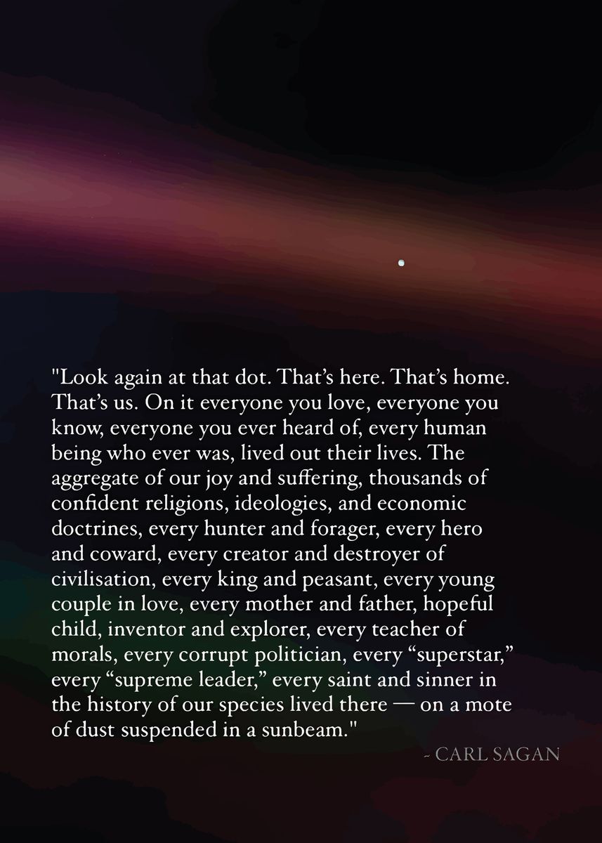 'Pale Blue Dot quote' Poster, picture, metal print, paint by Japanese ...