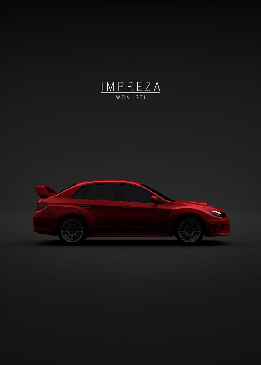'2011 Impreza WRX STi Red' Poster, picture, metal print, paint by 21 ...