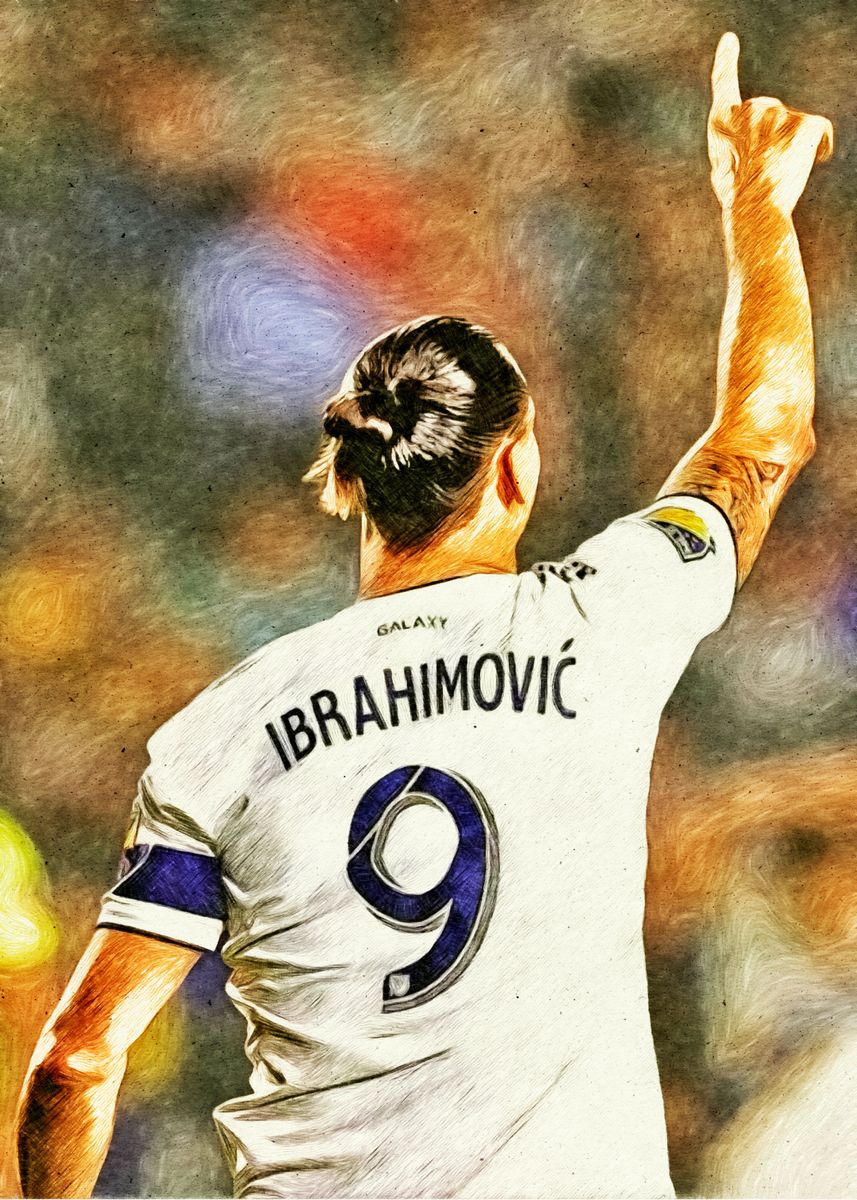 'ibrahimovic art drawing' Poster, picture, metal print, paint by ...