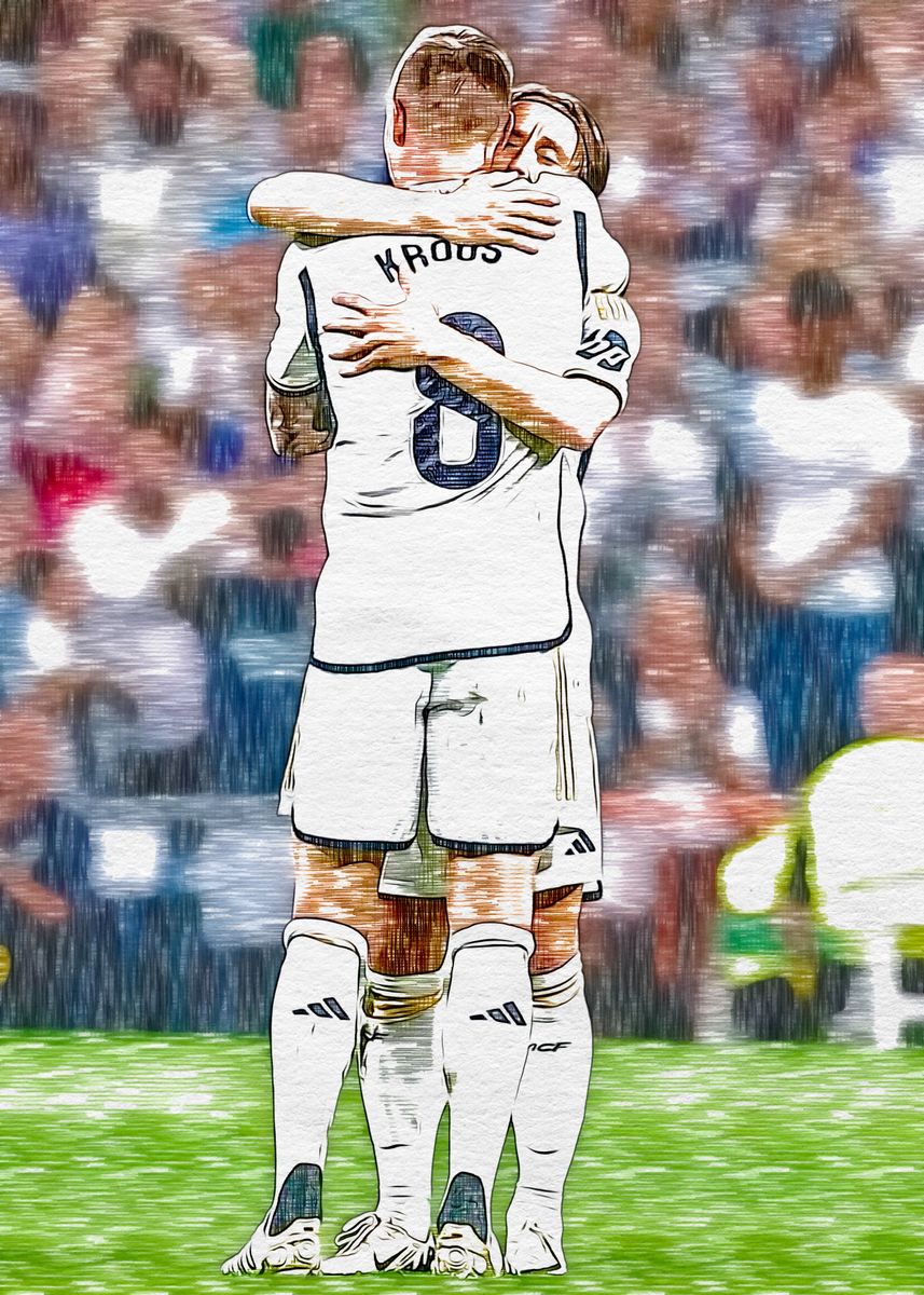 'Kroos and Modric drawing' Poster, picture, metal print, paint by ...