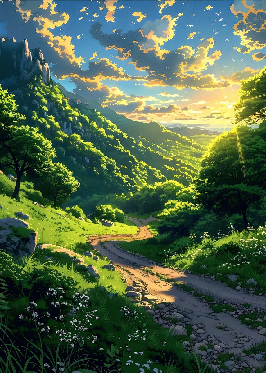 'Nature Landscape' Poster, picture, metal print, paint by tra avis ...